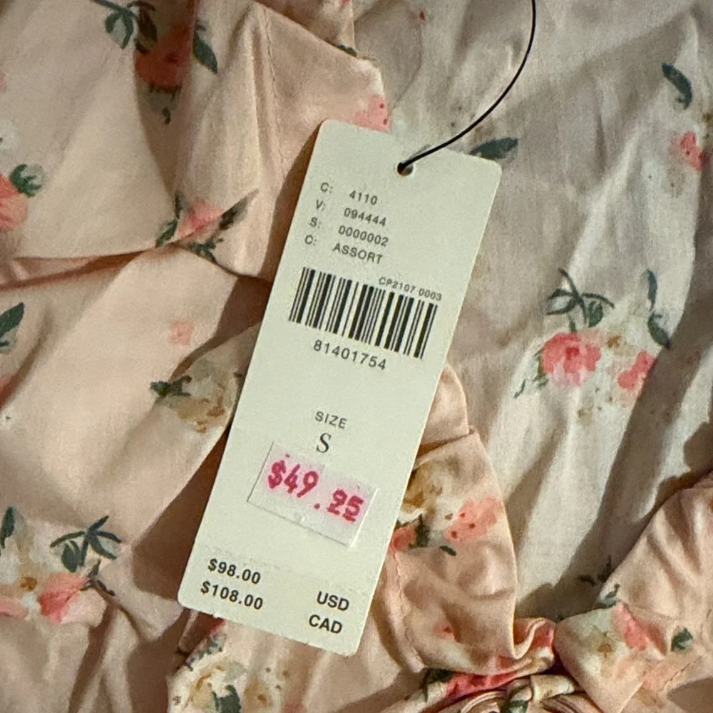 Anthropologie | Tops | Anthropologie Peach Floral Puff Sleeve Blouse ...